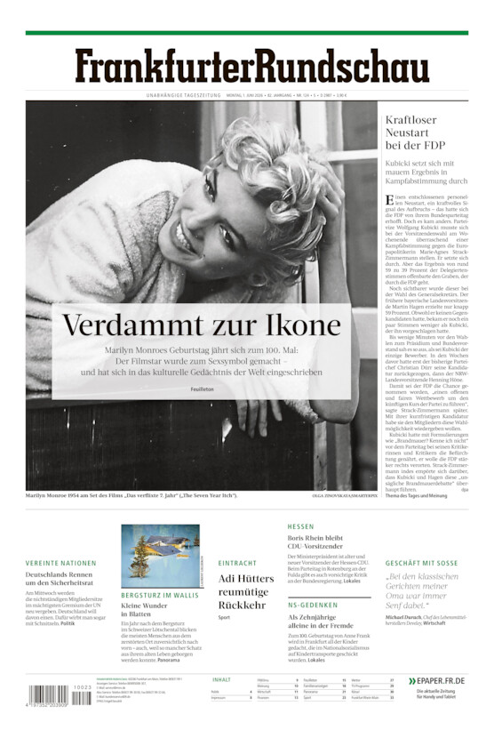Stadtausgabe vom Montag, 01.06.2026 | FR ePaper